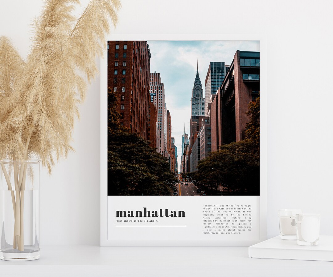 Manhattan Travel Print Wall Art Manhattan Photo Manhattan Wall Hanging ...