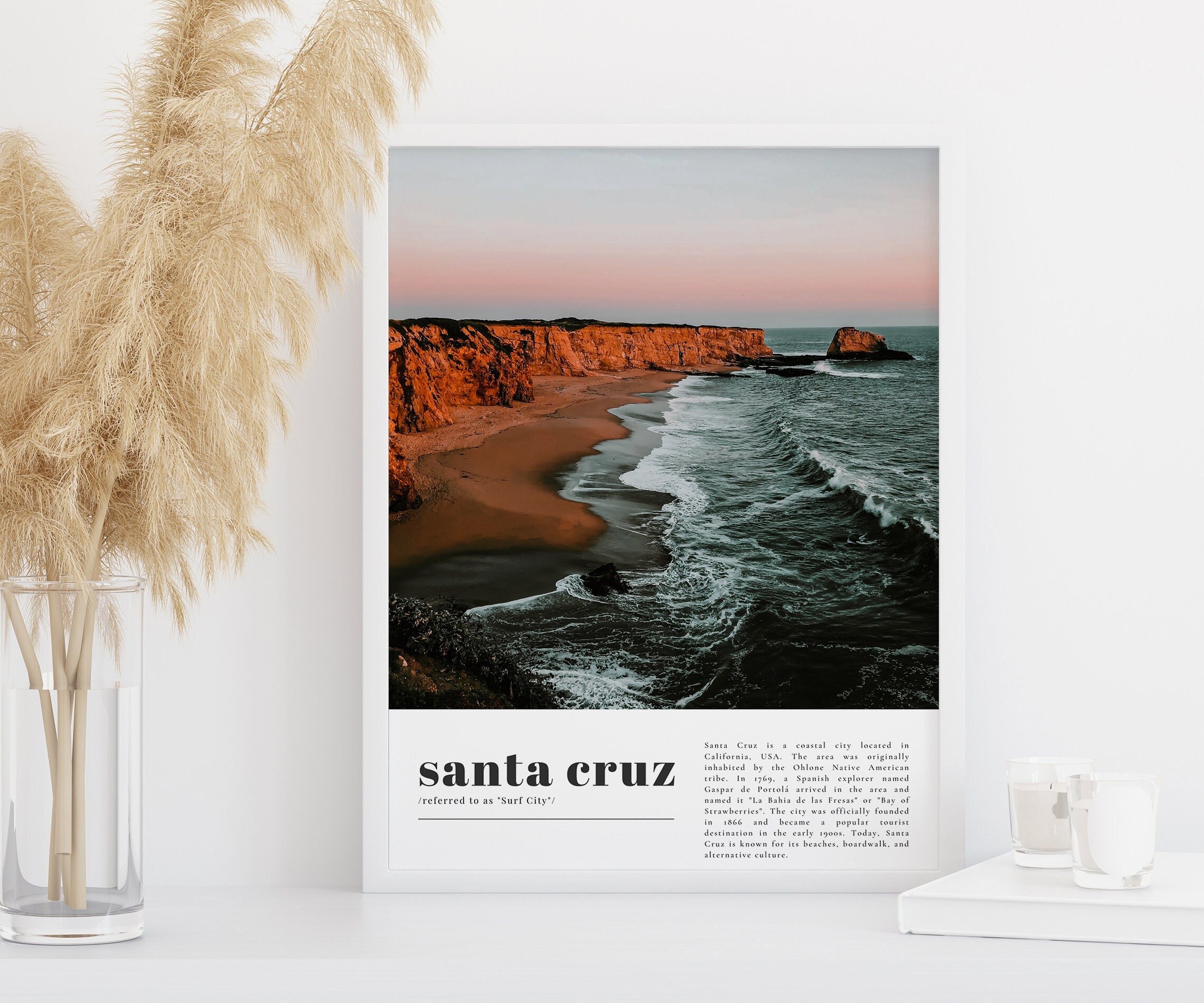 Santa Cruz Print Santa Cruz Wall Art Santa Cruz Art Santa - Etsy