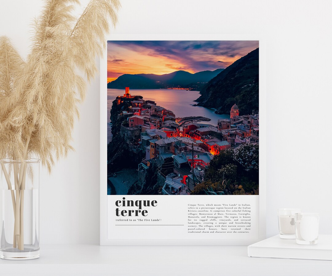 Cinque Terre Travel Print Wall Art, Cinque Terre Wall Hanging Home ...
