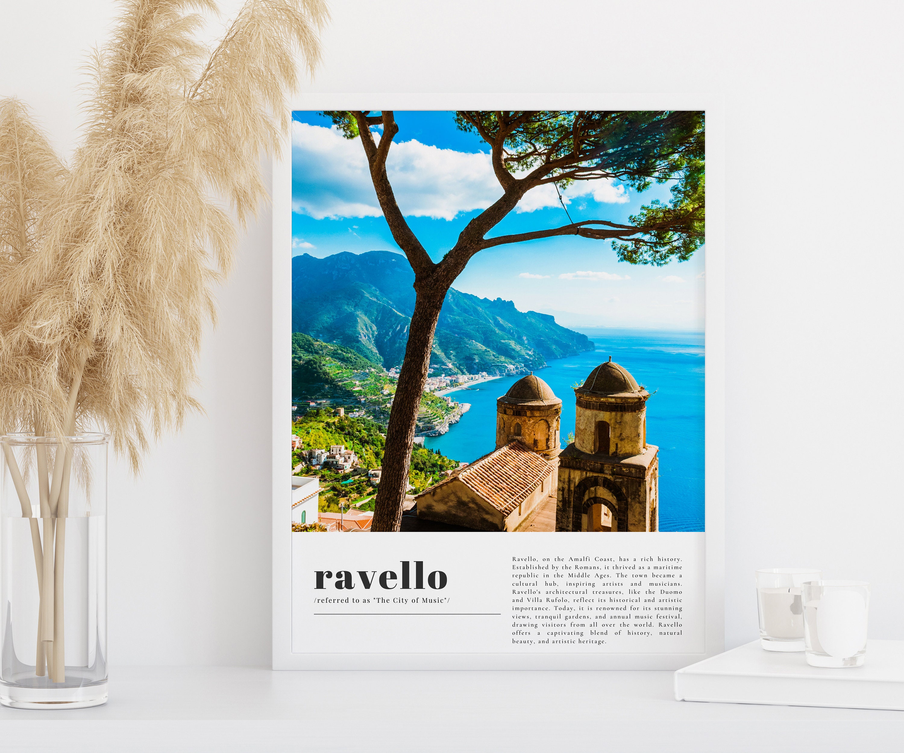 Ravello Travel Print Wall Art Ravello Wall Hanging Home Décor Ravello ...