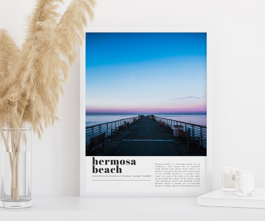 Hermosa Beach Travel Print, Hermosa Beach Art, Hermosa Beach Wall Art ...