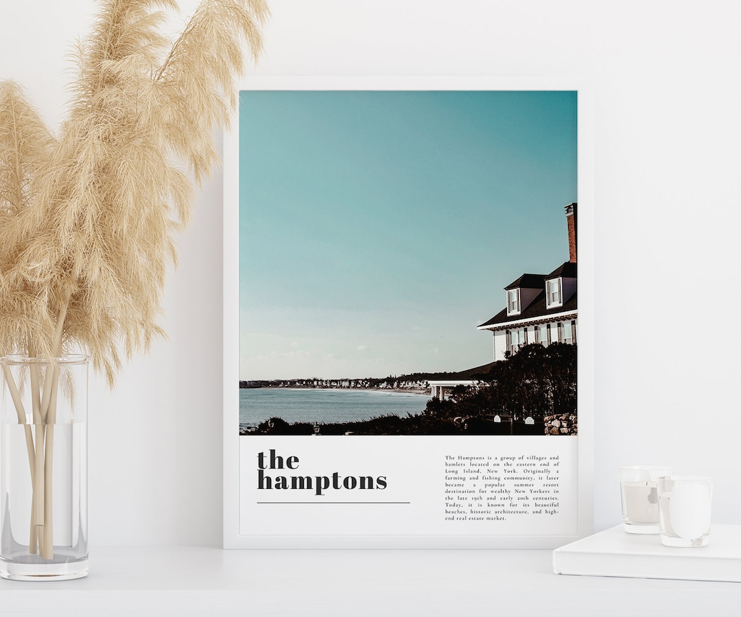 The Hamptons Travel Print, the Hamptons Art, the Hamptons Wall Art, the ...