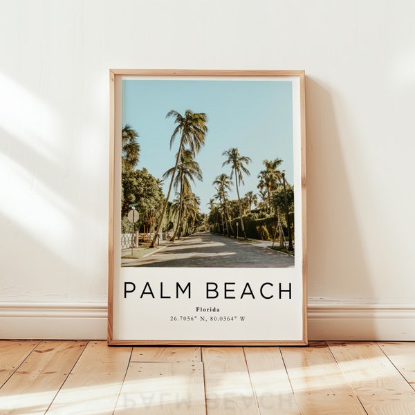 Palm Beach Travel Poster Palm Beach Print Florida Art Print - Etsy