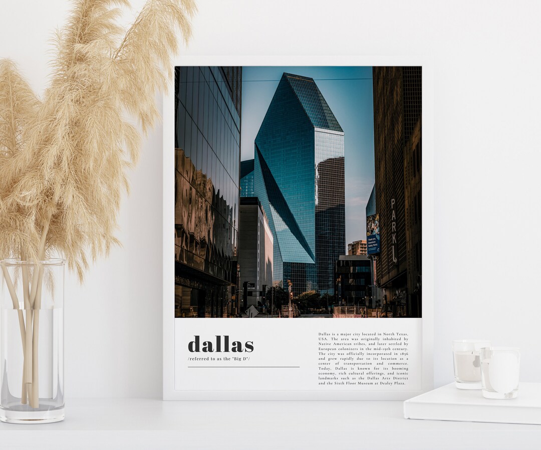 Dallas Travel Print Wall Art, Dallas Wall Hanging Home Décor, Dallas ...