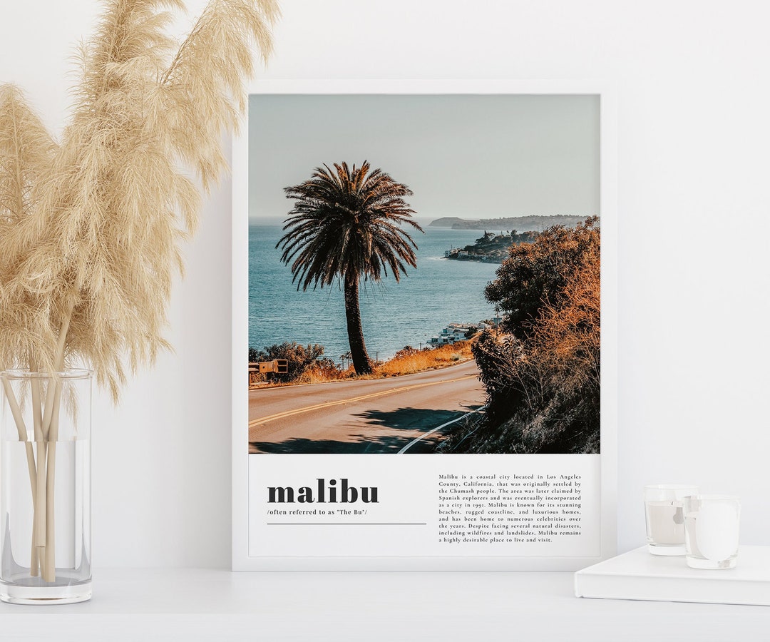 Malibu Travel Print, Malibu Art, Malibu Wall Art, Malibu Poster, Malibu ...