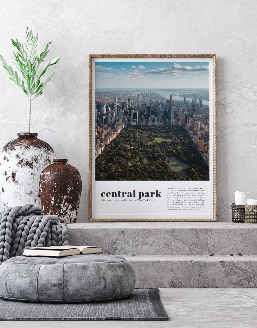 Central Park Travel Print, Central Park Art, Central Park Wall Art ...