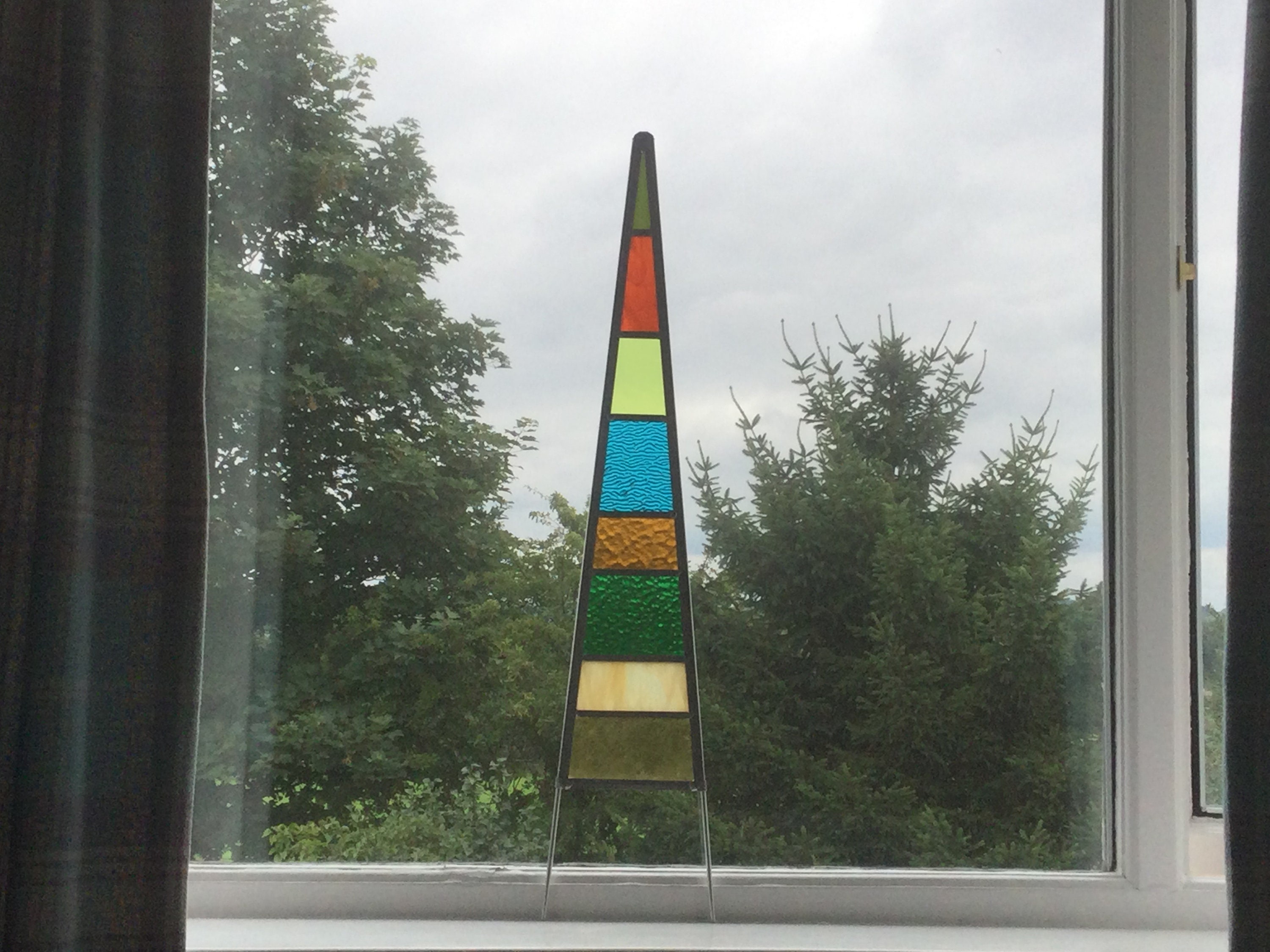 Stained glass garden sculpture | Etsy