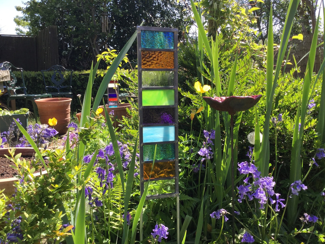 Stained Glass Garden Sculpture - Etsy UK
