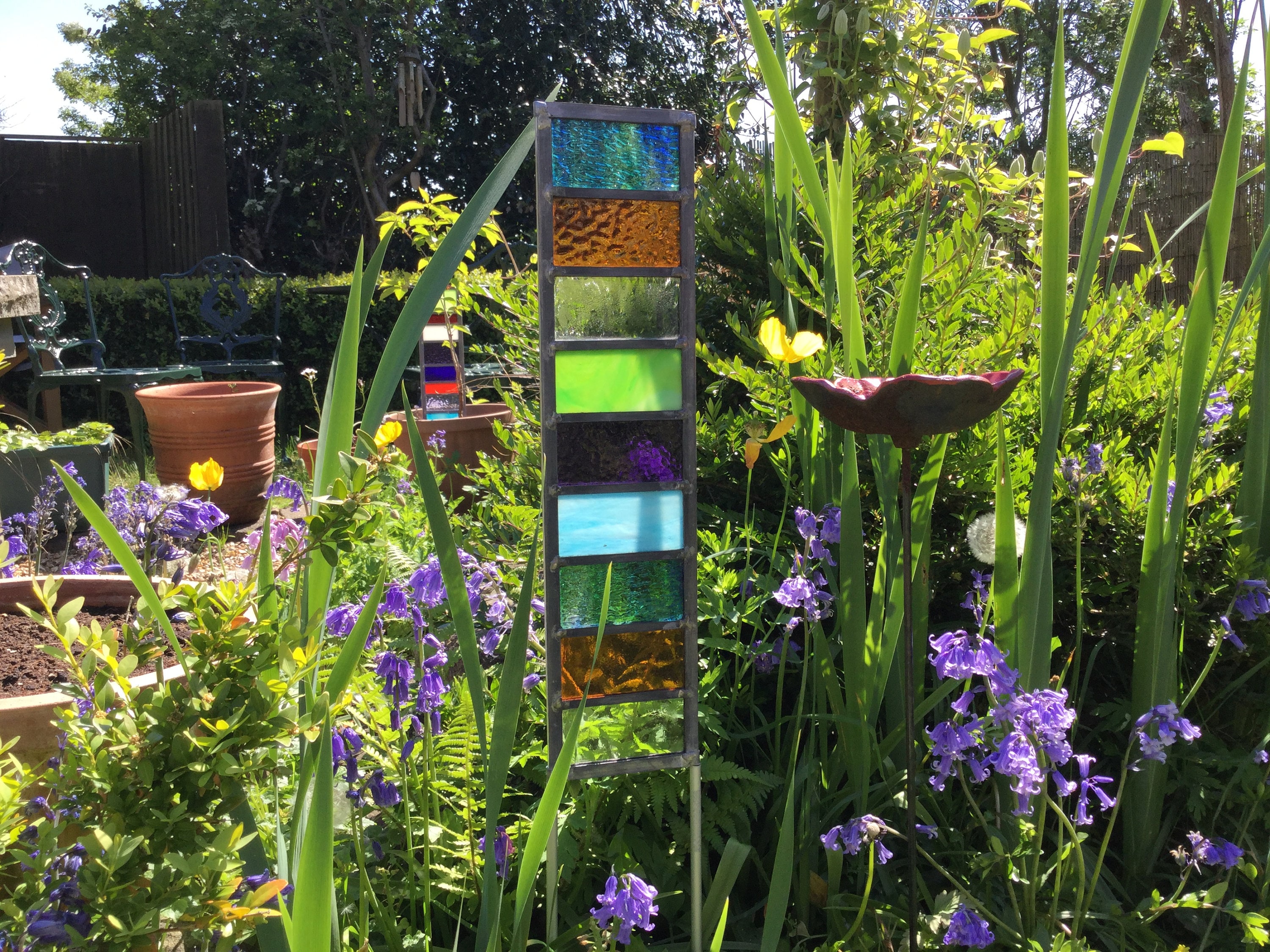 Stained Glass Garden Sculpture - Etsy UK