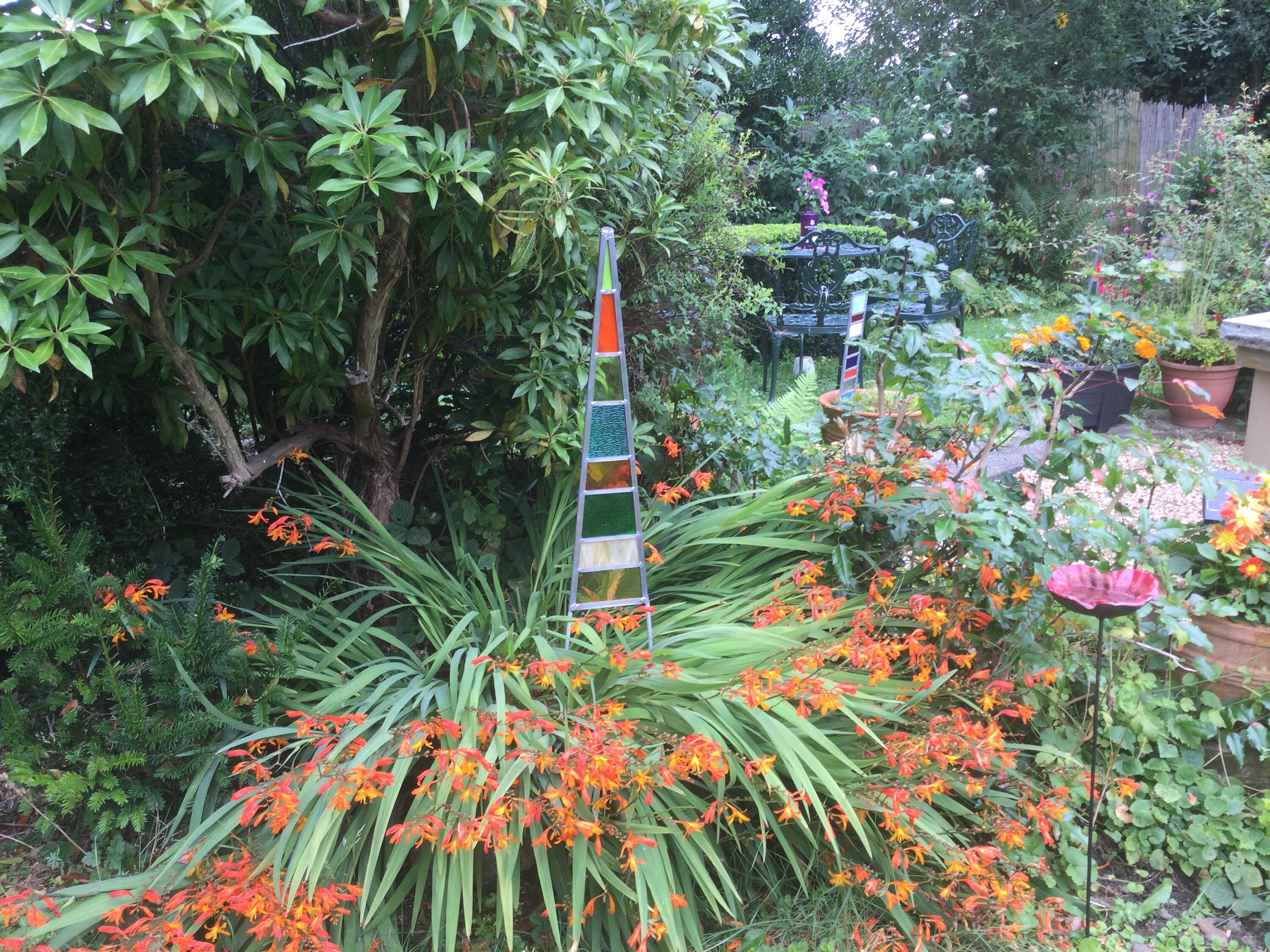 Stained Glass Garden Sculpture - Etsy UK