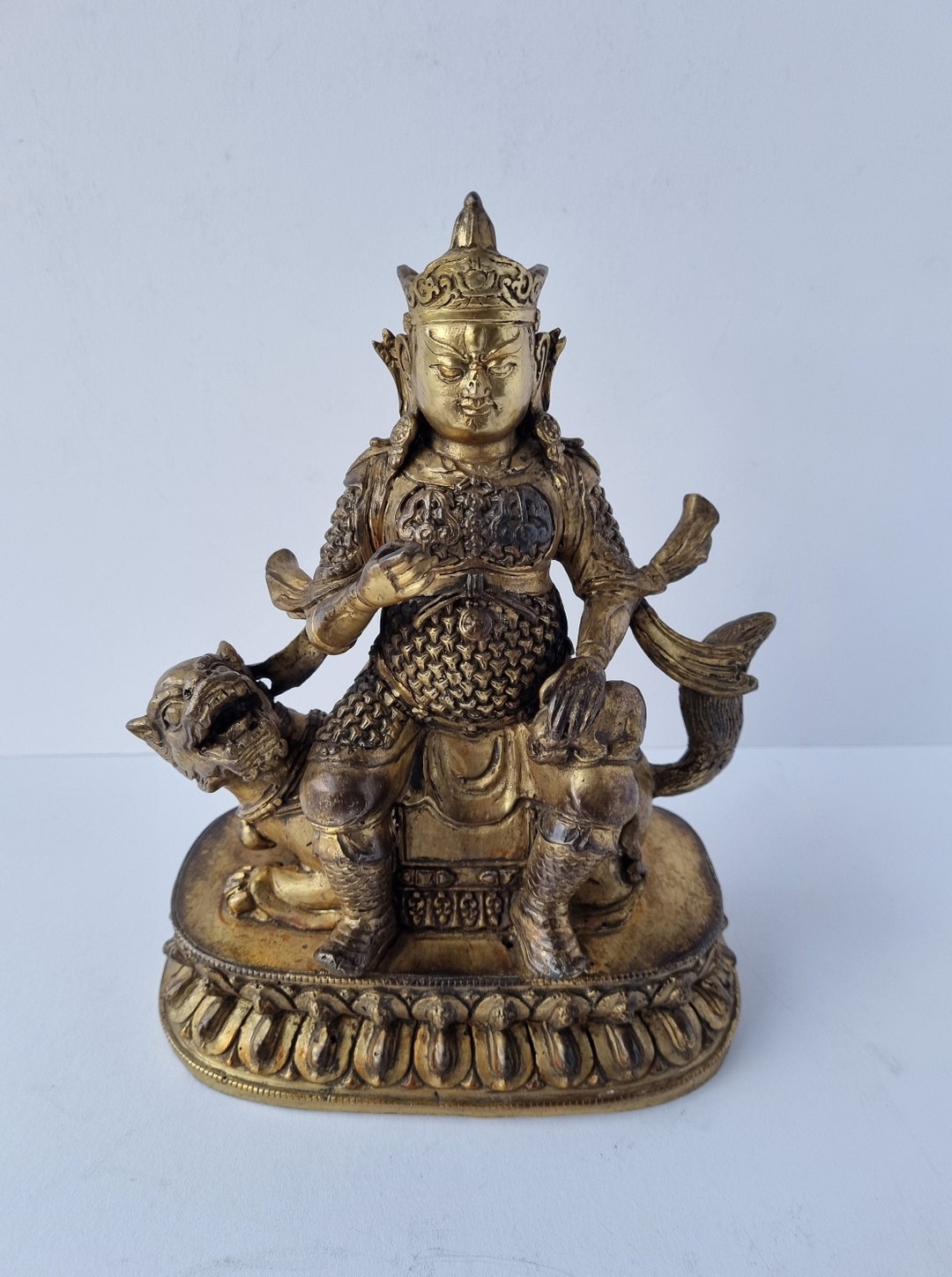 Bronze Sculpture of Vaisravana Antique Buddhist Gilt Bronze Casting ...