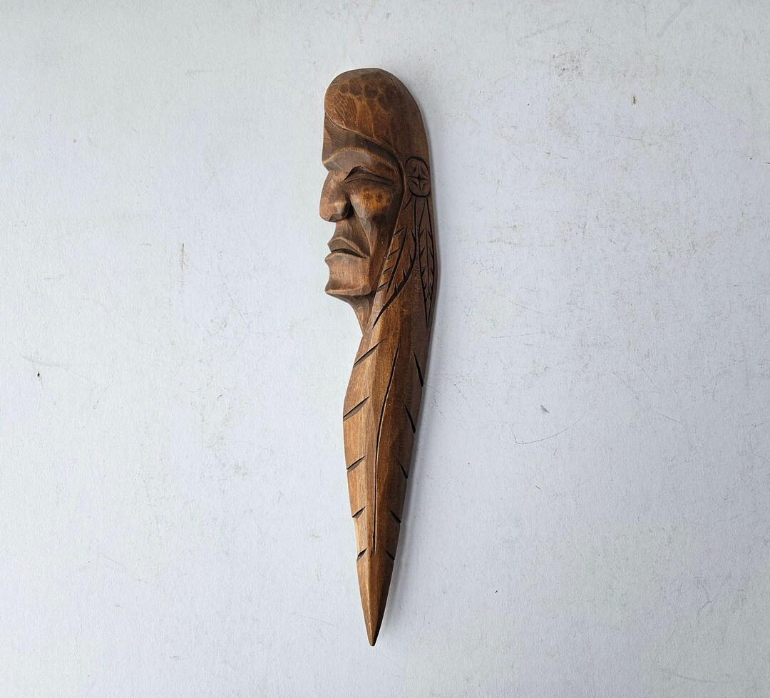 Vintage First Nations Carved Wood Letter Opener: Lance Joseph Art - Etsy