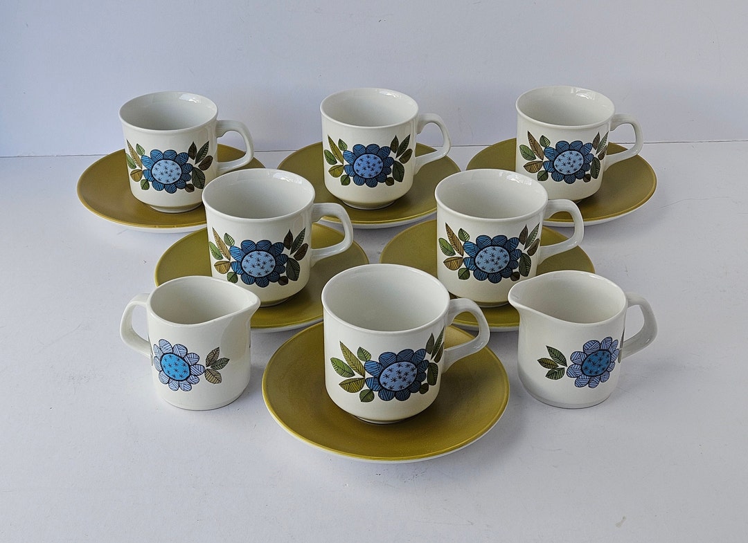 Vintage Ceramic Tea Set - Meakin Topic Design Six Piece Tea Service ...