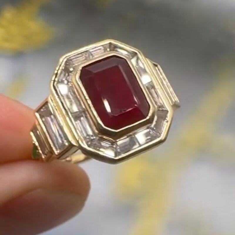 Bezel Set Ruby - Etsy