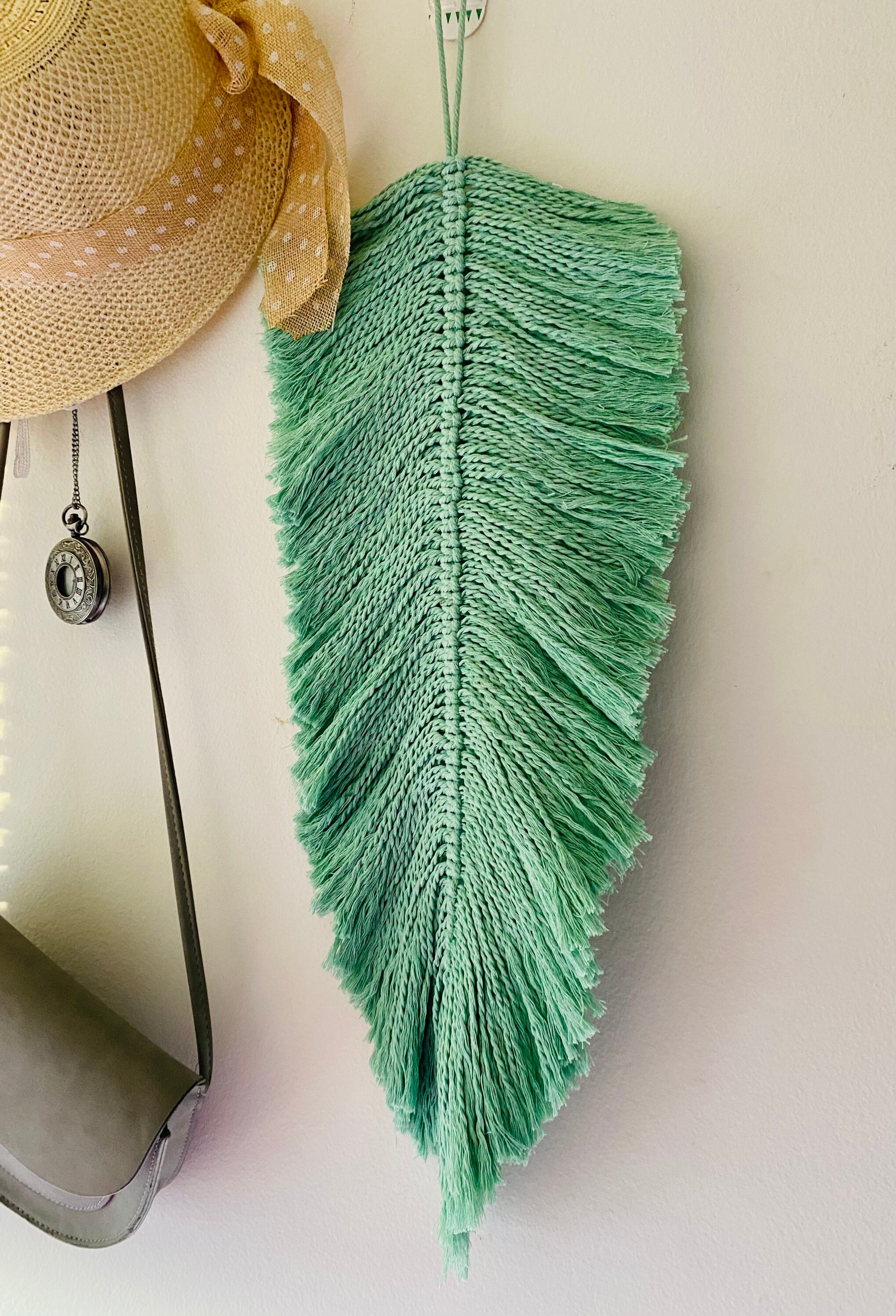 Macrame feather wall hanging macrame wall hanging green | Etsy Macrame feather wall hanging macrame wall hanging green | Etsy