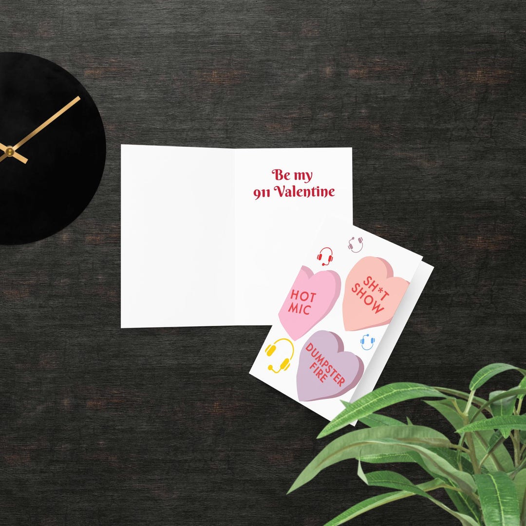 Be My 911 Valentine - Conversation Heart Greeting Cards | Folded Note ...