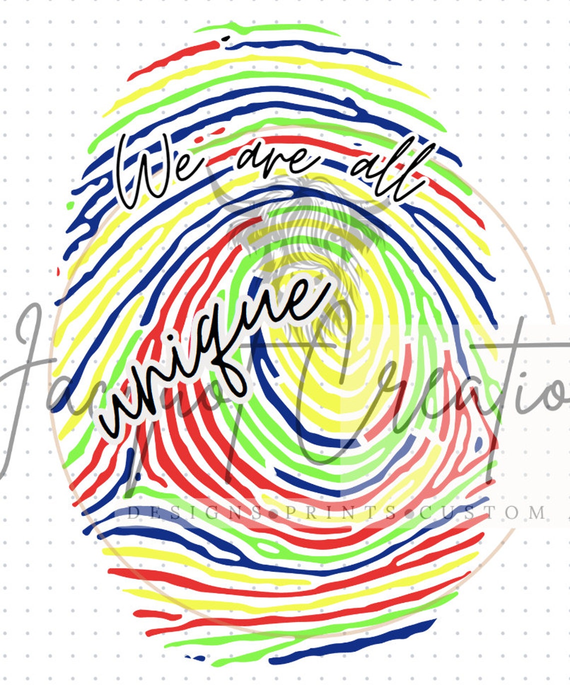 We Are All Unique Thumb Print - Etsy