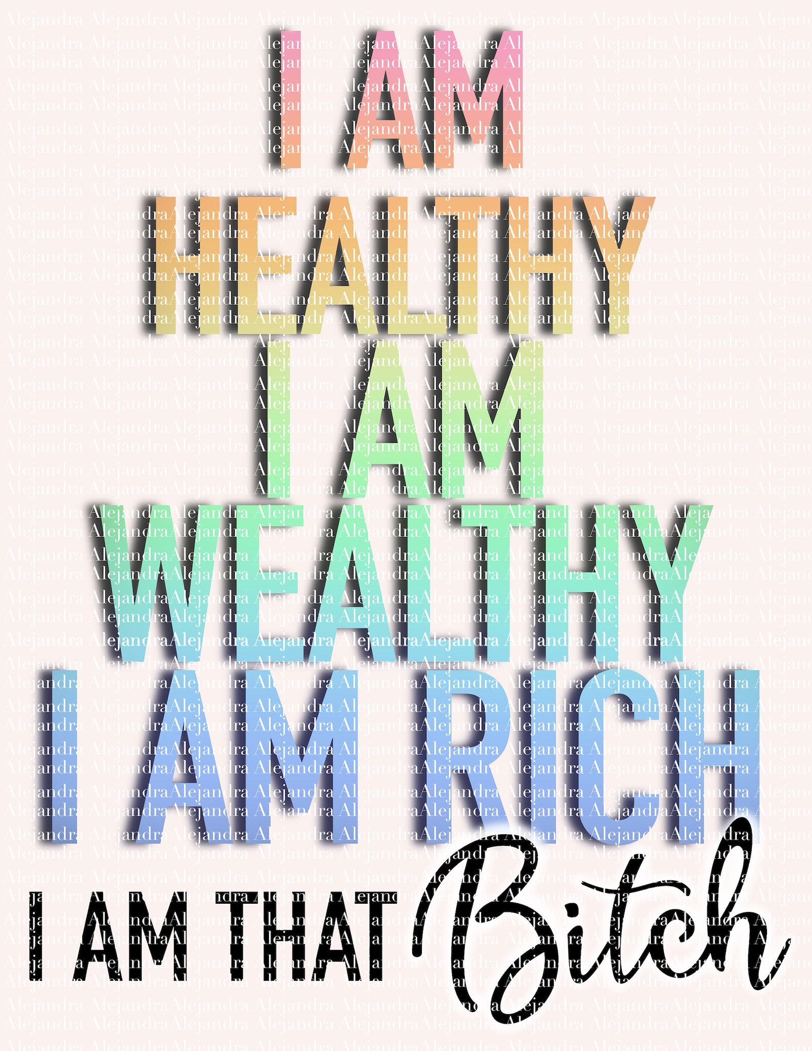 I Am Healthy I Am Wealthy I Am Rich I Am That Btc Funny Etsy