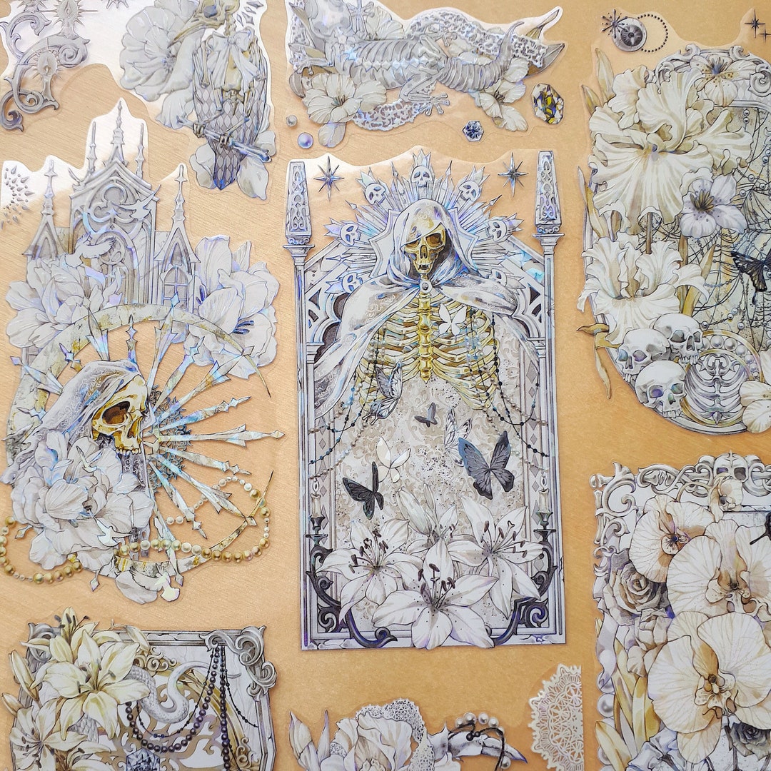 Waltz of White Death Crystal Die-cut Stickers - Weirdcore Occult Grim ...