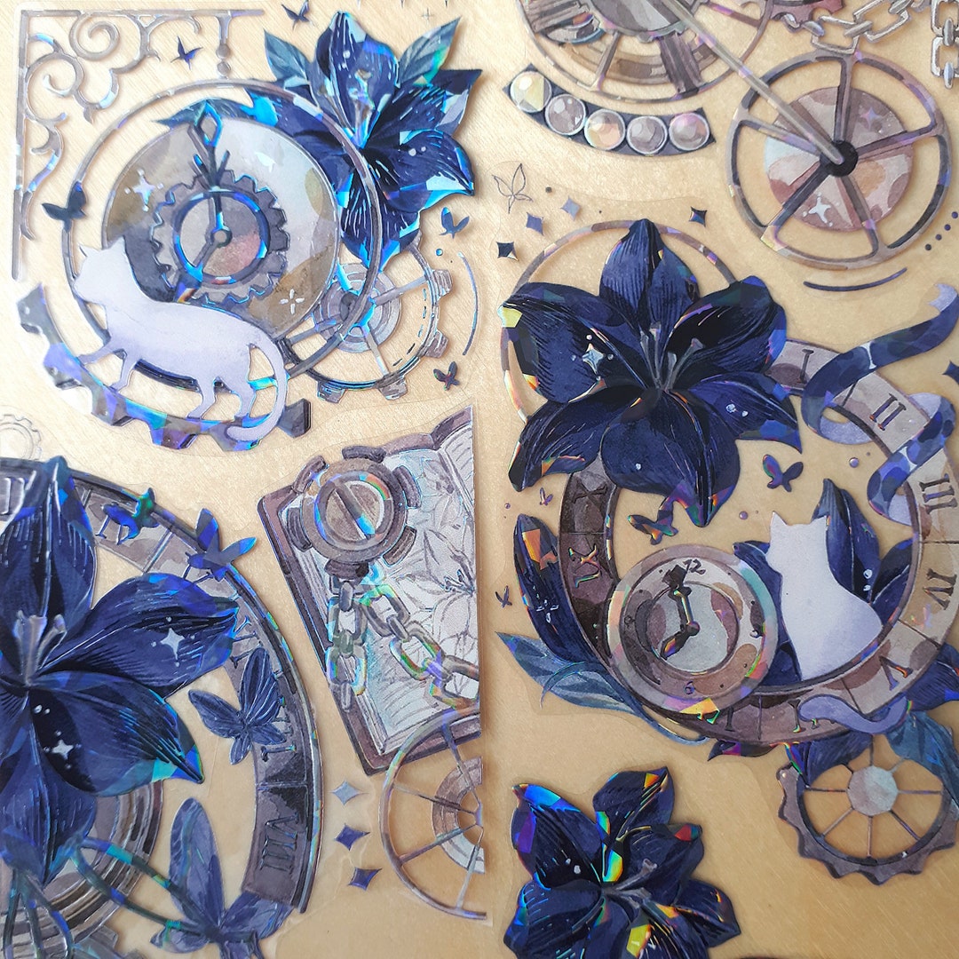 Chrono Cat Crystal Diecut Stickers Decal Scrapbook Bullet - Etsy