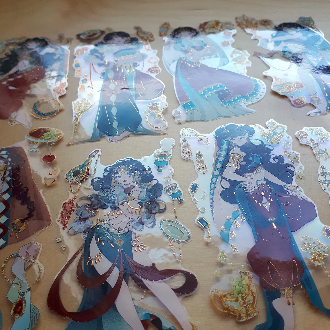 Dazzling Dancer Crystal Die-cut Stickers - Goldfoil Bellydancer Exotic ...