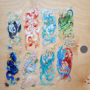 Descent of the Divine Beast Crystal Die Cut Stickers- Mythical Beasts ...