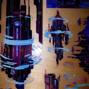 Cyber City Crystal Diecut Stickers - Journal Scrapbook - Urban Future ...