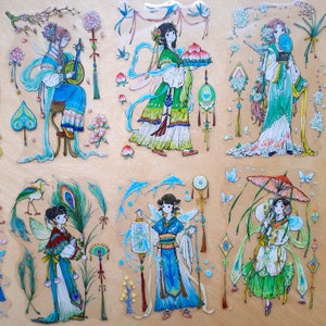 Wind Sylph Die-cut Stickers Decal Scrapbook Bullet Journal Fairy ...