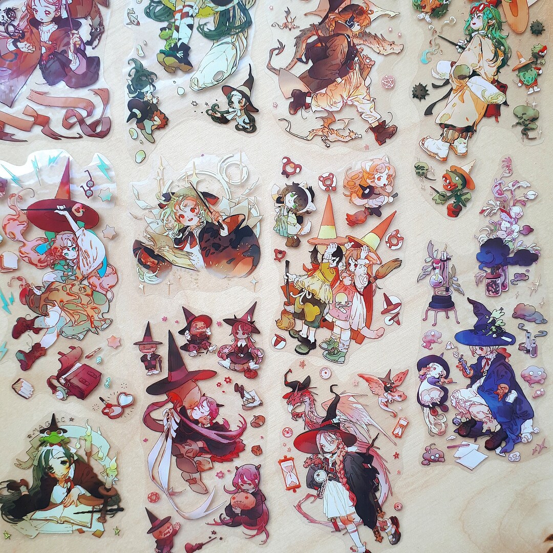 Little Witch Academy Die-cut Stickers Weirdcore Kidcore Halloween Magic ...