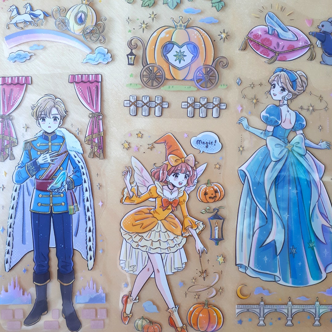 Cinderella Crystal Diecut Stickers - Kawaii Anime Style Art Princess ...