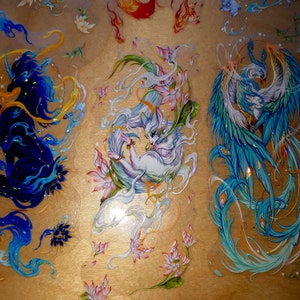 Descent of the Divine Beast Crystal Die Cut Stickers- Mythical Beasts ...