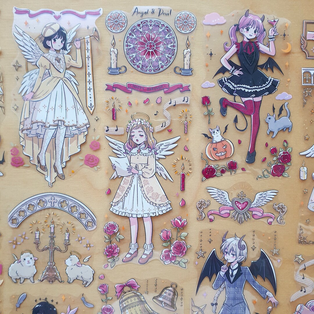 Angel X Devil Diecut Stickers Weirdcore Holidays Winter Halloween ...
