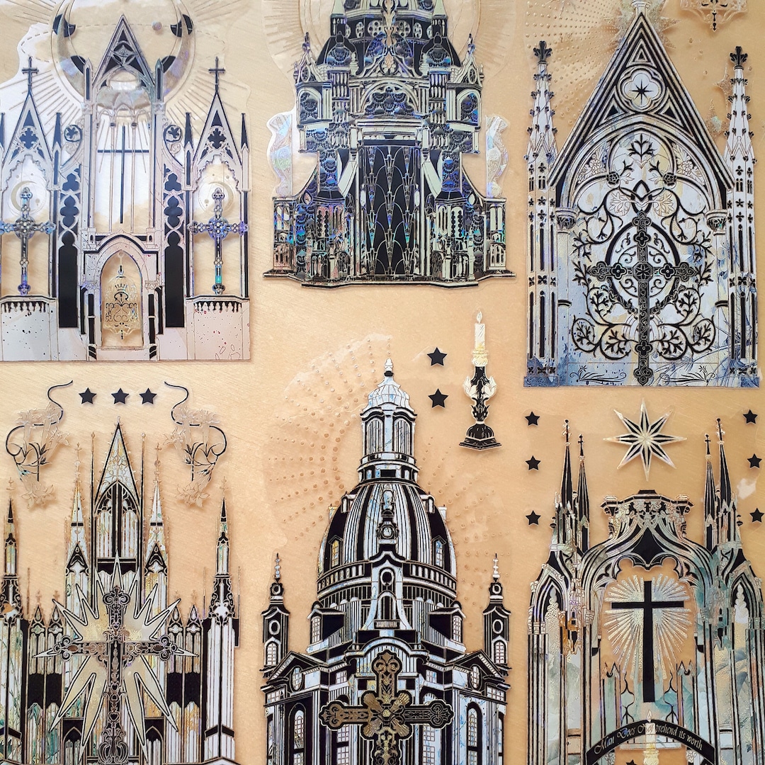 Twilight Temple Crystal Diecut Stickers - Weirdcore Occult Gothic ...