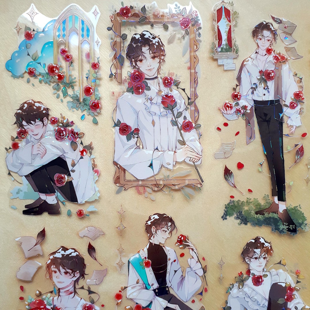 Rose Prince Crystal Diecut Stickers - Anime Royals Nobles Boys Guys Men ...
