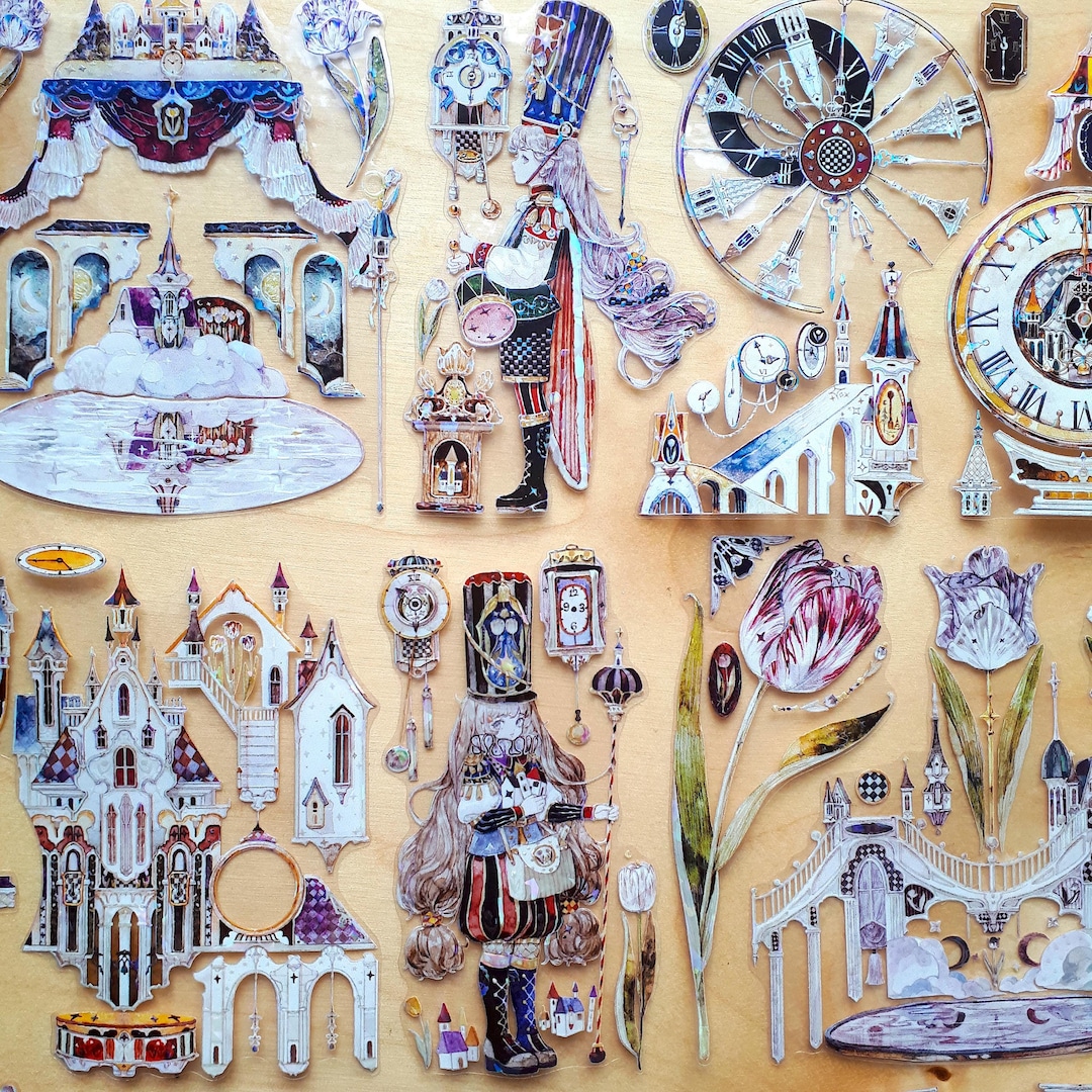 Clockwork Castle Crystal Die-cut Stickers art Deco Scrapbook Journal ...