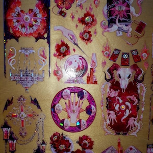 Witch of Glamour Crystal Diecut Stickers - Flowers Bones Butterflies ...