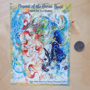 Descent of the Divine Beast Crystal Die Cut Stickers- Mythical Beasts ...