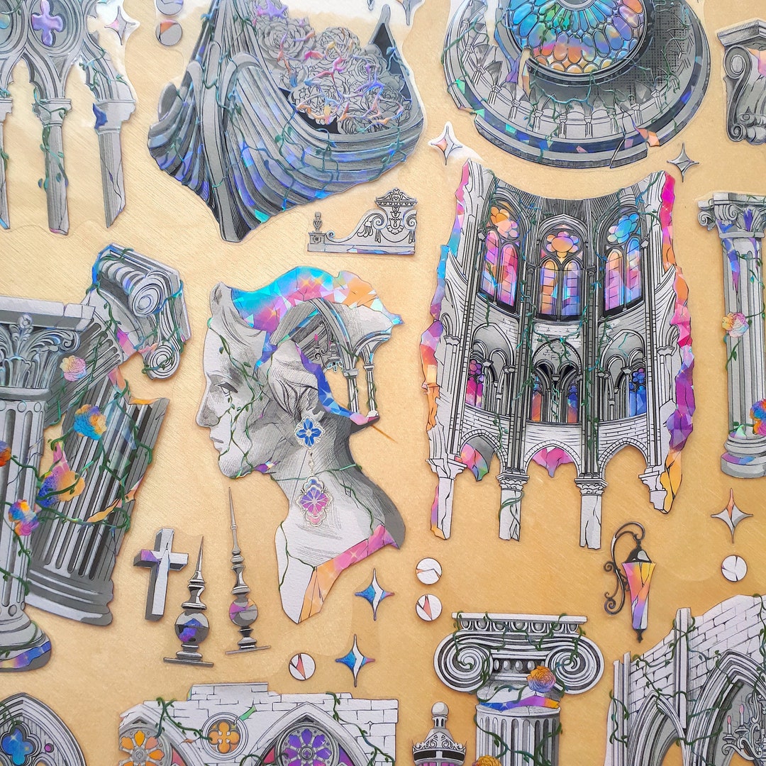 Ruined City's Elegy Crystal Diecut Stickers - Weirdcore Gothic ...