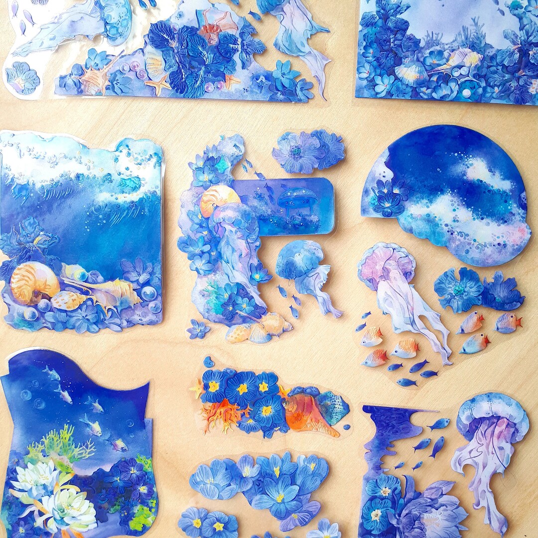 Ultramarine Illusion Crystal Diecut Stickers - Rainbowfoil Art Journal ...