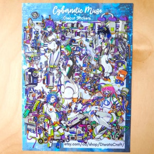 Cybernetic Muse Diecut Stickers - Journal Scrapbook - Futuristic ...