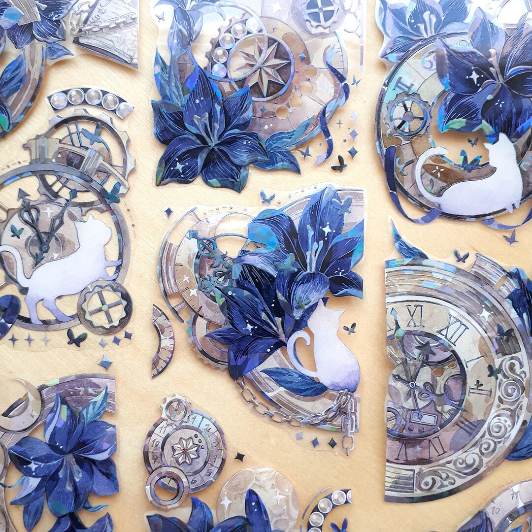 Chrono Cat Crystal Diecut Stickers- Decal Scrapbook Bullet Journal ...