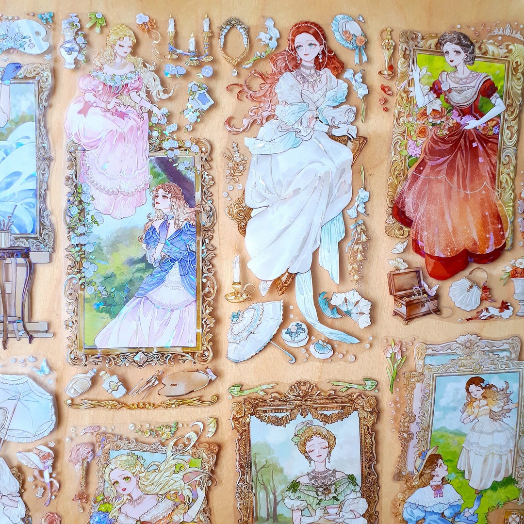 Portrait of a Lady Crystal Diecut Stickers- Painting Nobles Edwardian ...