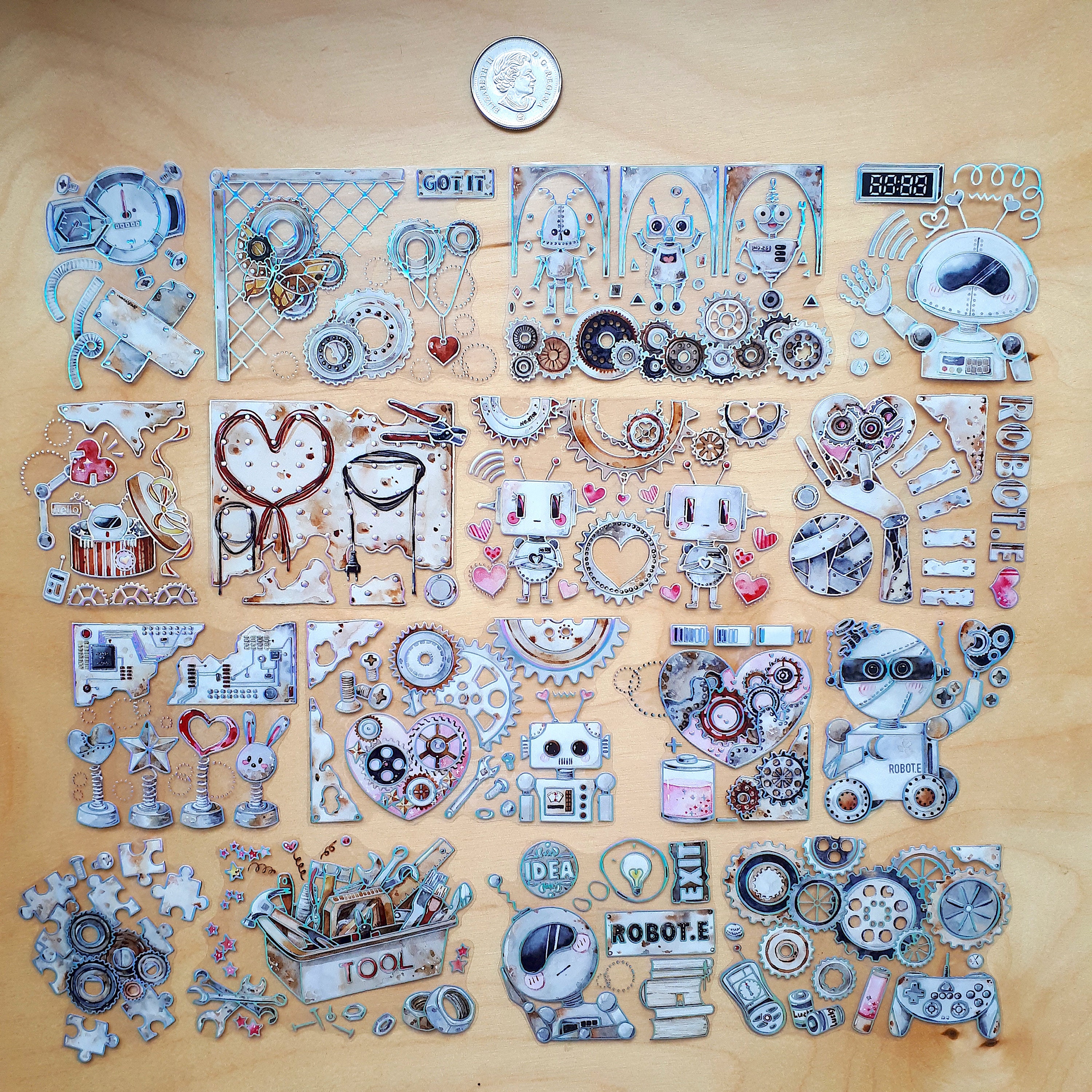 Cybernetic Muse Diecut Stickers - Journal Scrapbook - Futuristic ...