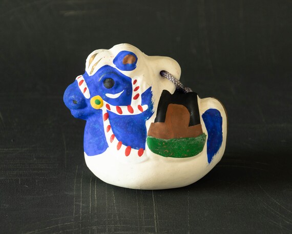 Blue Horse Japanese Earthenware Bell - Etsy