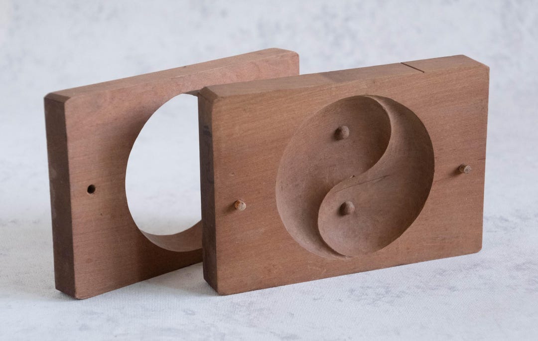 Taisho Period Japanese Sweets Wooden Mold Rakugan Yin Yang Design - Etsy
