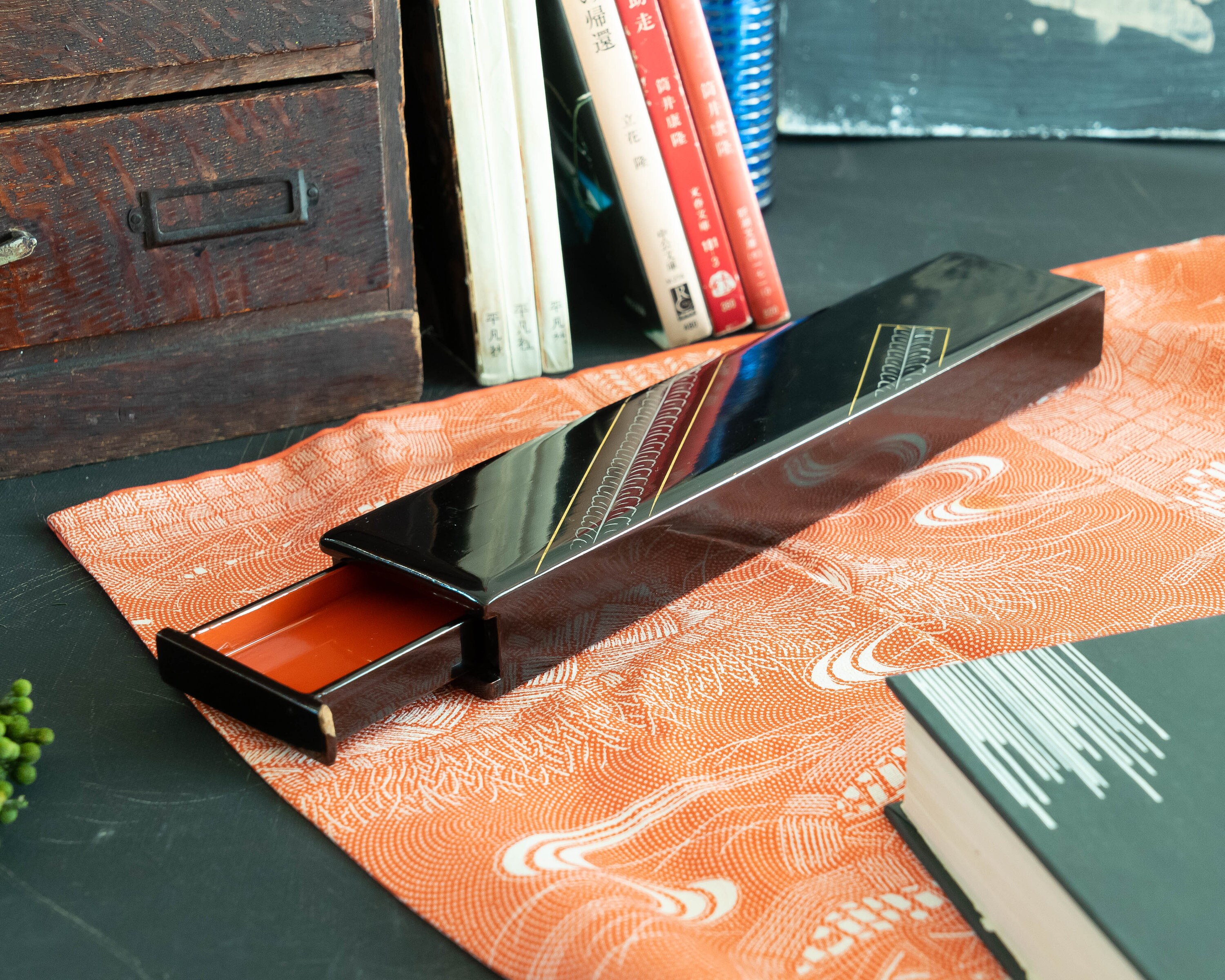 Lacquer Slide Case Chopstick Holder Japanese Antique - Etsy