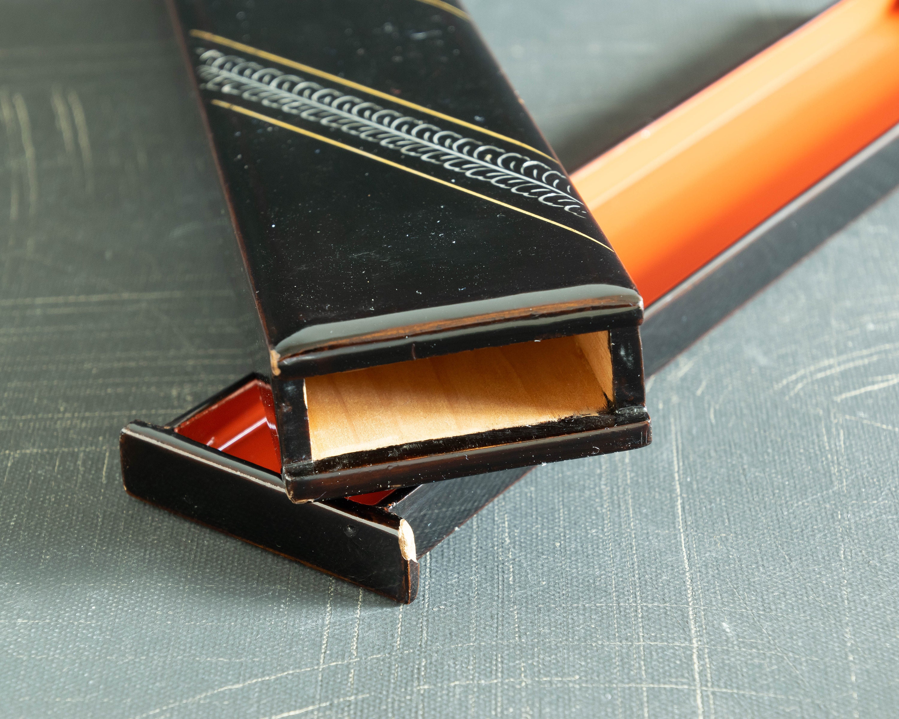 Lacquer Slide Case Chopstick Holder Japanese Antique - Etsy