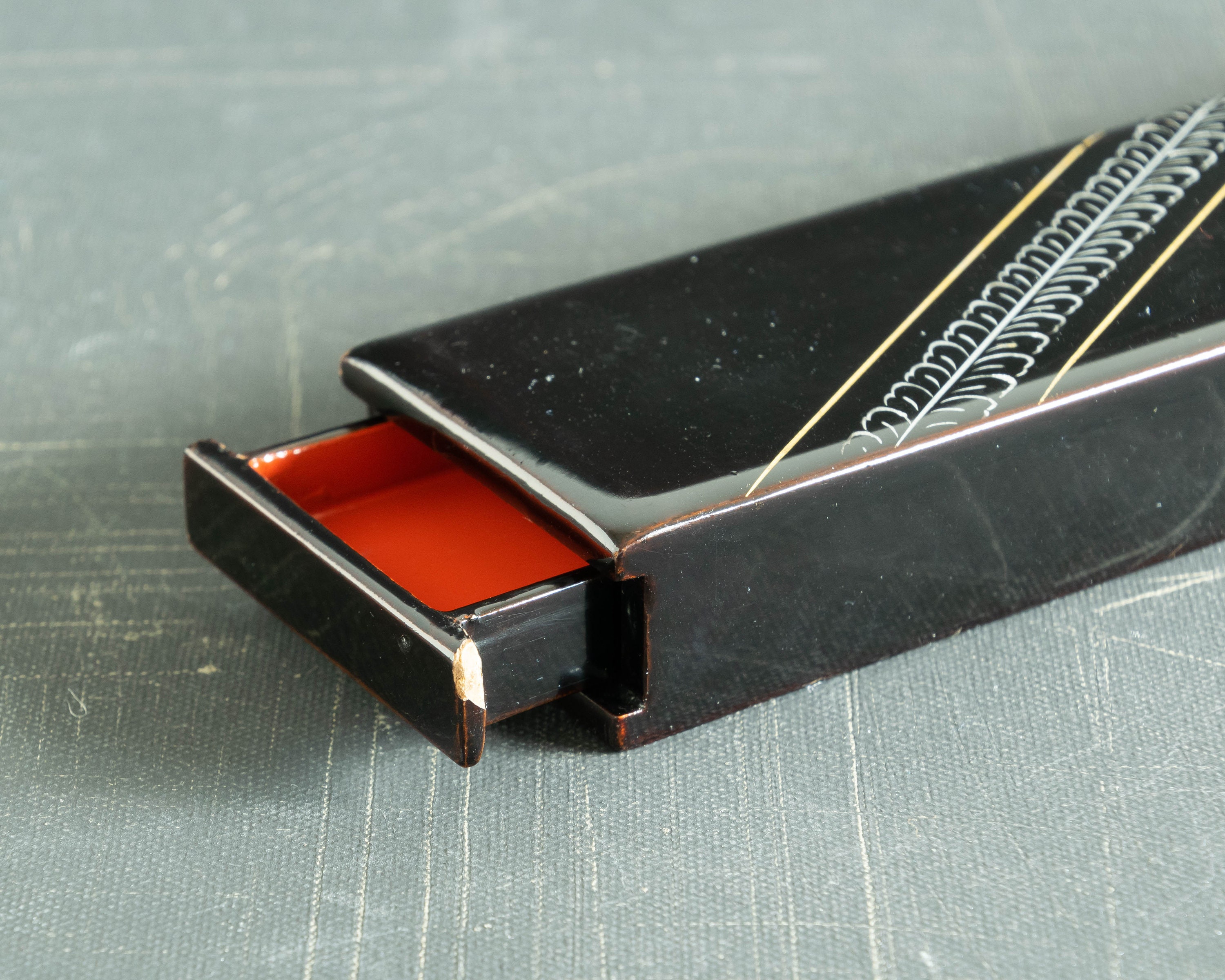 Lacquer Slide Case Chopstick Holder Japanese Antique - Etsy