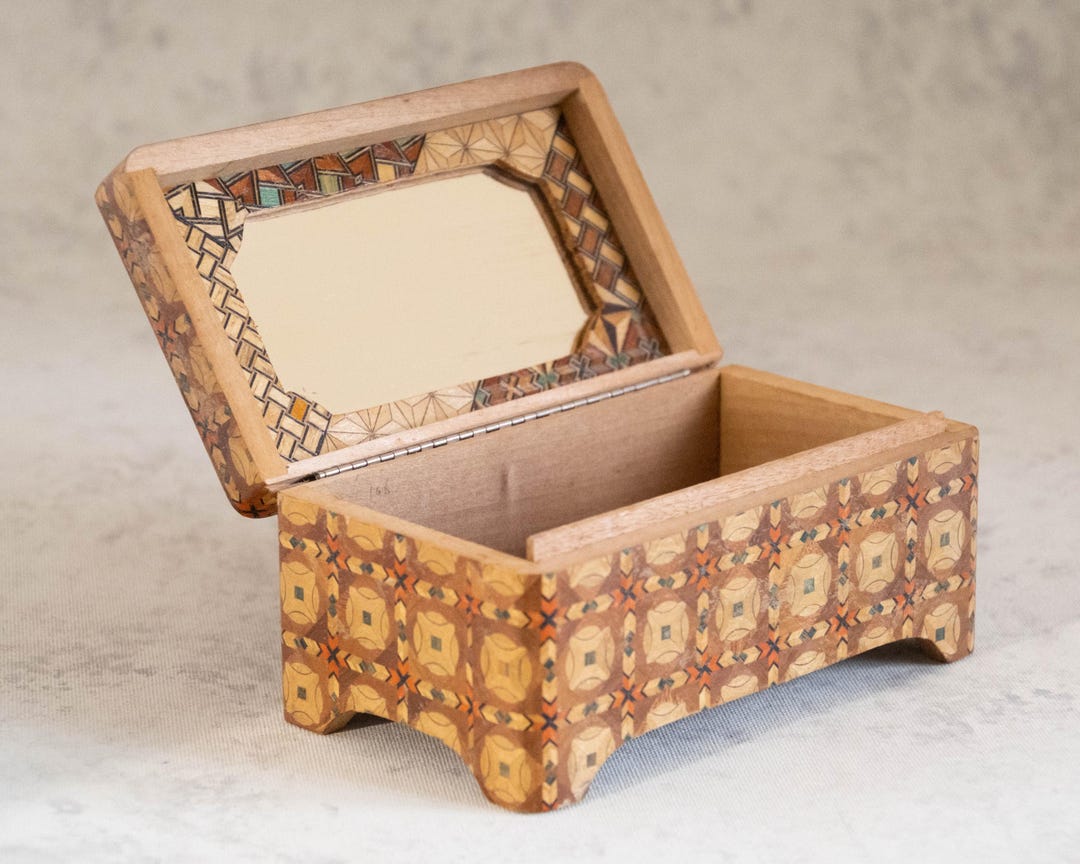 Hakone Marquetry Box Pattern With Mirror / Accessory Case - Etsy