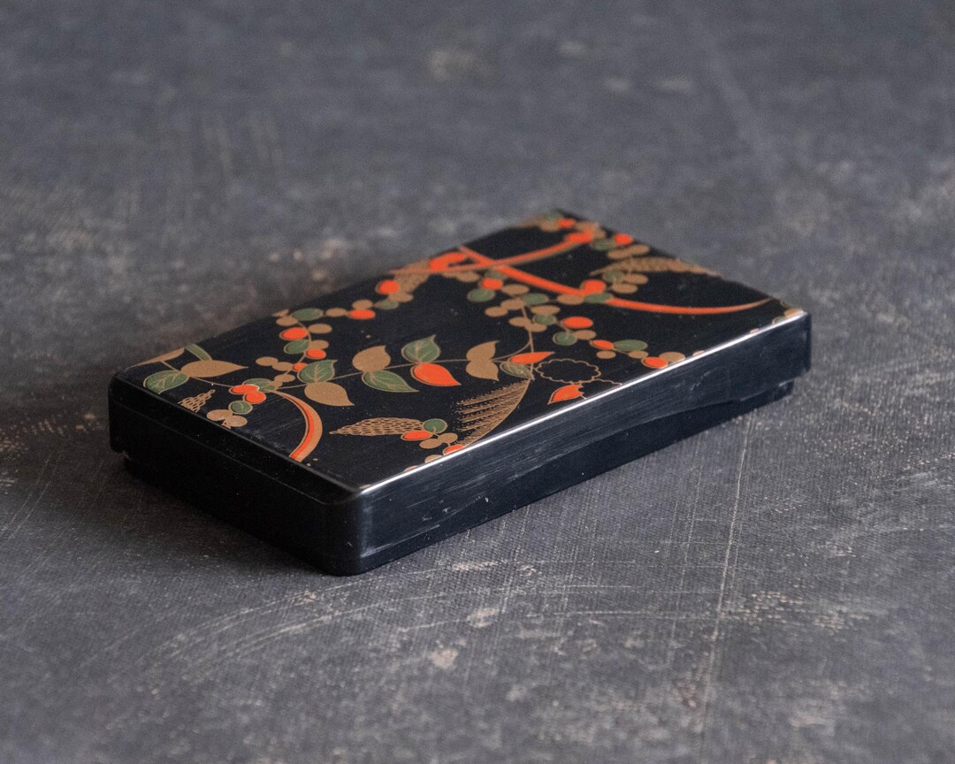 Writing Box Japanese Portable Calligraphy Brush Inkstone Set nanten and ...